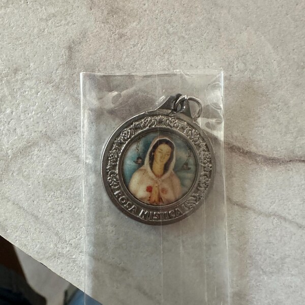 Blue Virgin Mary Medal Miraculous Protection Old Vintage Catholic Gift ...