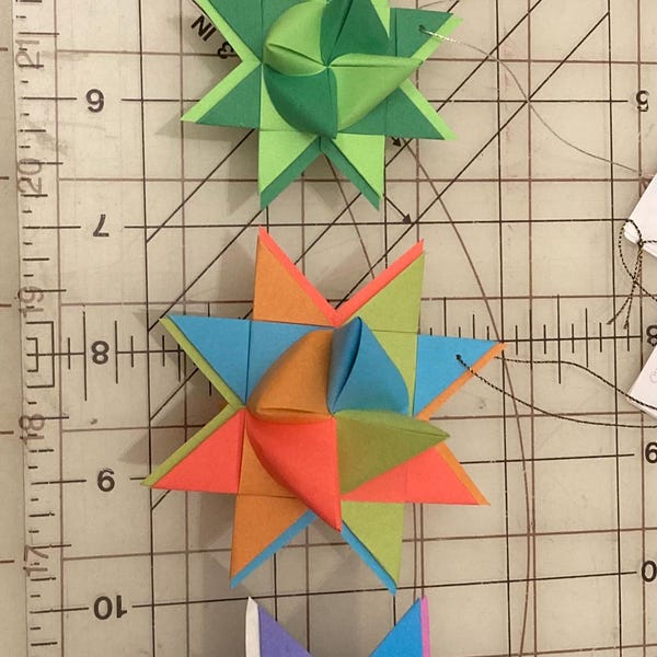Hot Foil Rose Gold Patterns Froebel Moravian German Star Paper Origami ...