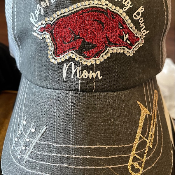Trucker Mesh Hat With School Letter and Rhinestone Bling! - Etsy