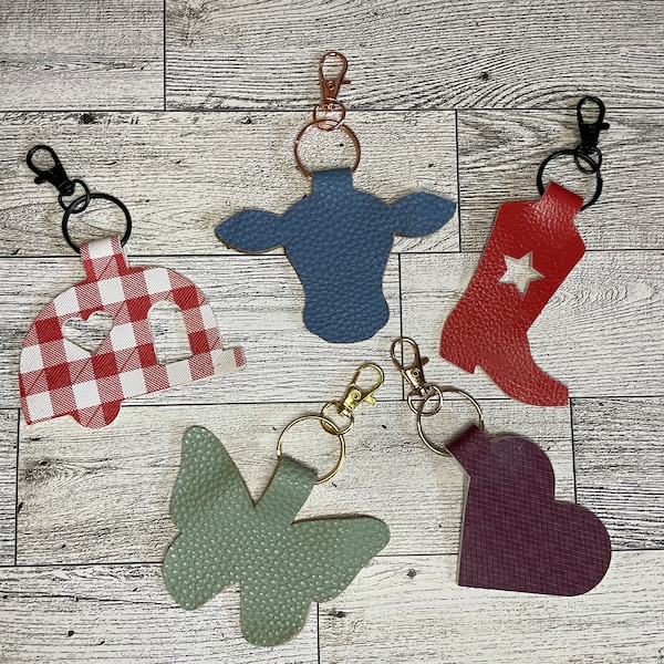 Western Key Fob SVG | Cowboy Keychain Bag Tag Fob Template | Faux ...