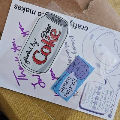 Special Edition GLITTER Fueled by Diet Coke Sticker Waterproof Vinyl ...