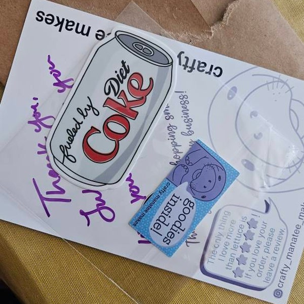 Fueled by Diet Pepsi Sticker Waterproof Vinyl Sticker Soda Sticker - Etsy