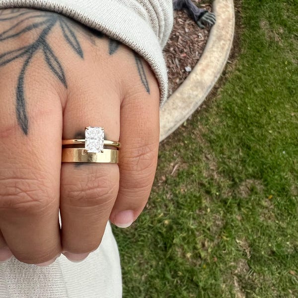 14k Solid Yellow Gold Domed Wedding Band DOME MATTE Classic Wedding ...