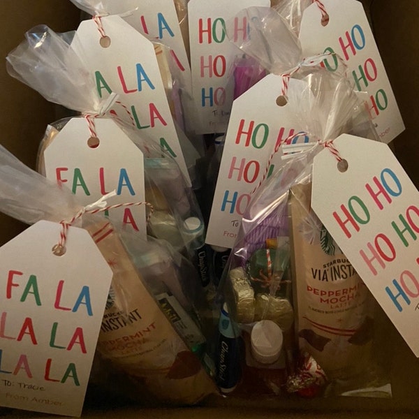 Fa La La & Ho Ho Ho Personalized Holiday Gift Tags Christmas Gift Tags ...