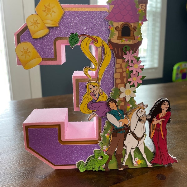 Rapunzel Mother Gothel Theme 3D Letters | Rapunzel Tangled Party Theme ...