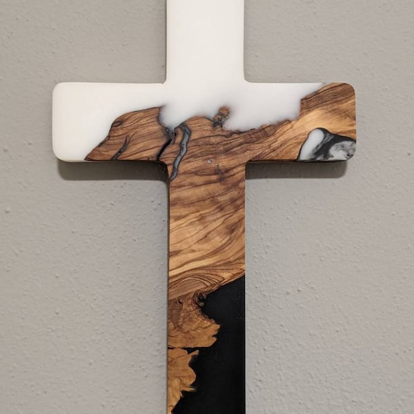 Custom Made Resin&olive Wood Wall Cross,wooden Crucifix,epoxy and Olive ...