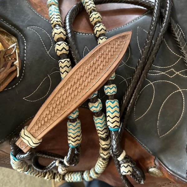 Handmade Bosal Set, 40 Plaits Rawhide Natural & Black Bosal Set, Bosal ...
