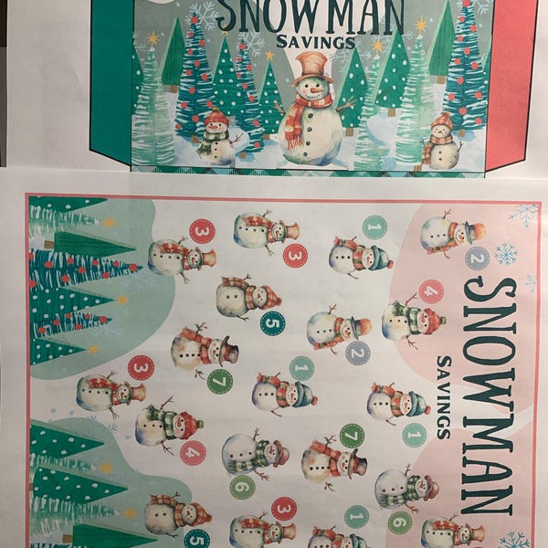 Snowman Savings Challenge and Cash Envelope - Etsy