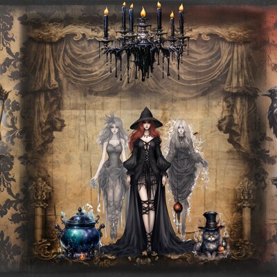 Gothic Wallpaper Junk Journal Pages, Victorian Scrapbook Page, Dark ...