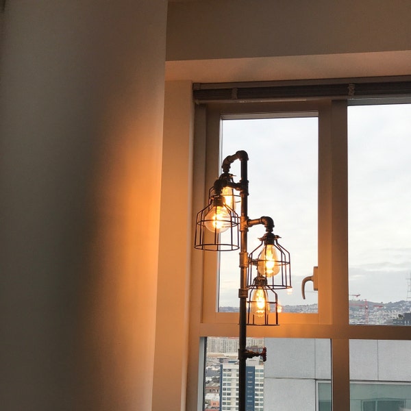 Pipe Floor Lamp 4-fixture Metal Lamp Guard Bulb Cage DOES NOT Include Bulbs - Etsy Canada