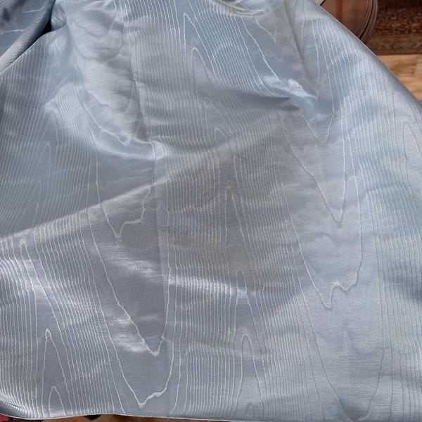 Luxury Blue Moire Jacquard Fabric Drapery Reflective Wave Texture ...