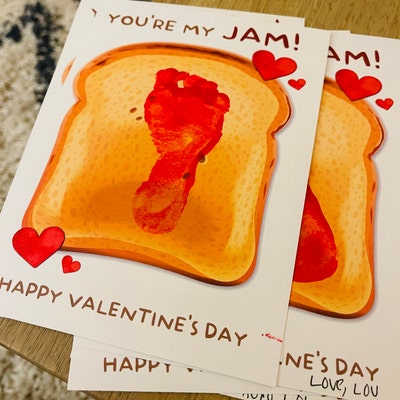 You're My Jam / Happy Valentine's Day / Footprint Handprint DIY Craft ...