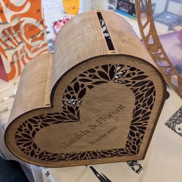 Personalized Heart Wedding Card Box: Rustic Wooden Gift - Etsy