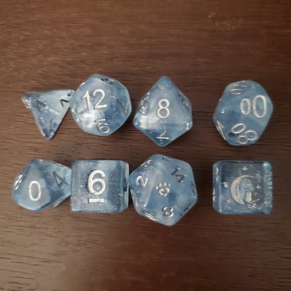 Glacial Ice TTRPG Dice Set, Polyhedral Dice, D&D Dice, Dungeons and ...