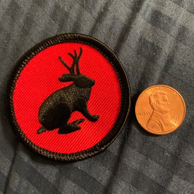 Red & Black Jackalope Patch 158R 2 Inch Diameter Embroidered - Etsy
