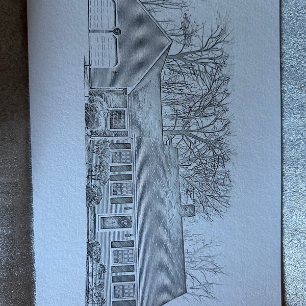 Custom Home Sketch, Personalized Digital House Portrait, House Drawing ...