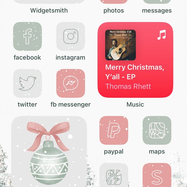 Let It Snow App Icons, Christmas App Icons, Neutral App Icons, iPhone ...