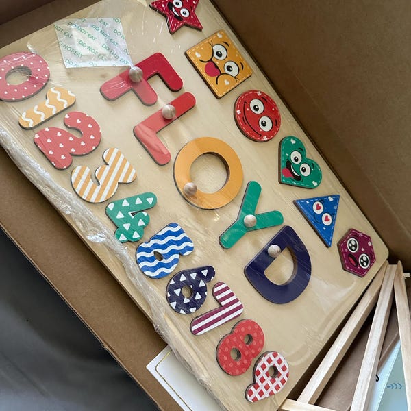 Name Puzzle for Girl, Wooden Busy Board, Montessori Toys Christmas ...