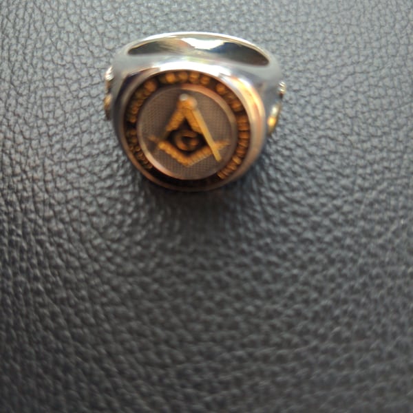 Freimaurer Ring Siegelring Masonic Skull Ring Virtus junxit, Silber 925 ...