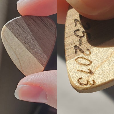 Hand Made Wooden Guitar Pick Multi-wood Guitar Pick Custom Guitar Pick ...
