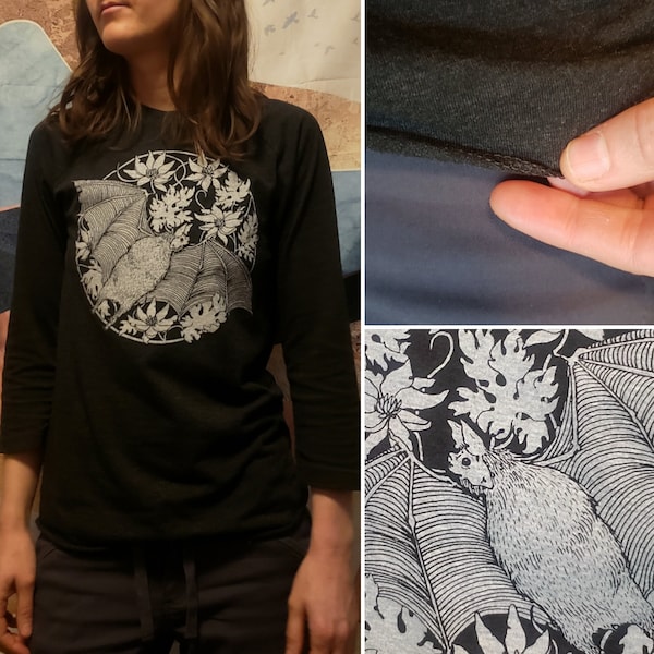 Vampire Bat Unisex Screen Print Baseball Tee - Etsy