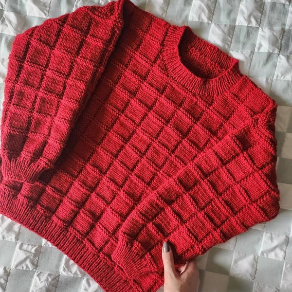 Childs Block Design Tunic Sweater Boys Girls Roll or Crew Neck Jumper ...