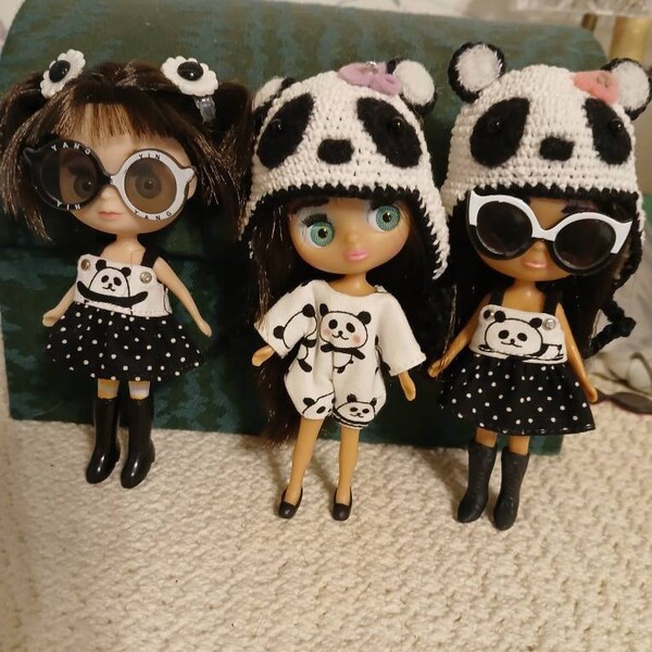 Labubu Macaron Outfit : navy Blue Set jumpsuit and Hat - Etsy