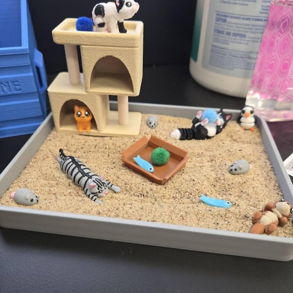 Cat Desk Zen Garden - Cute Cubicle Decor - Teacher Gft - Cat Lovers ...