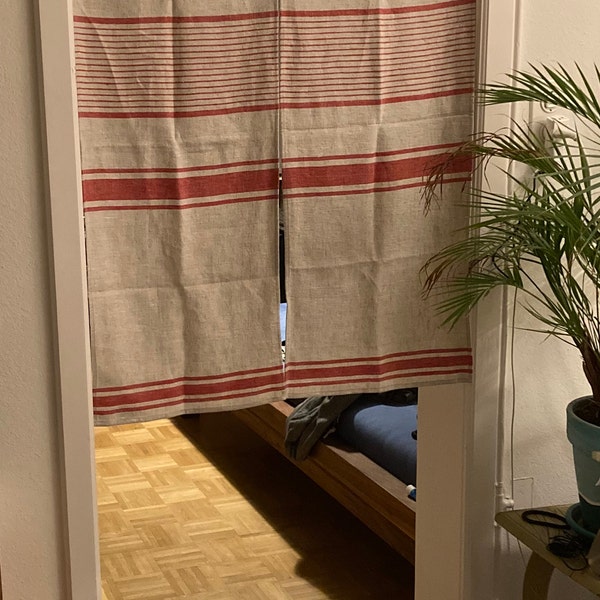 Natural Linen Cafe Curtains in Classic Gingham, Custom Size Farmhous ...