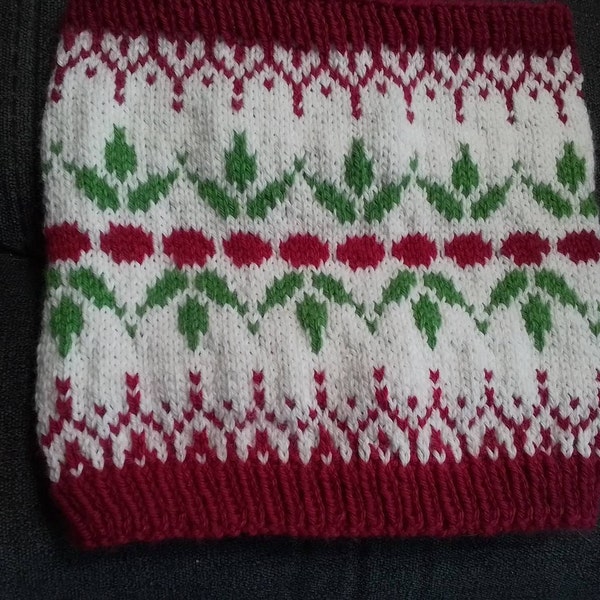 KNITTING PATTERN: the Holly Berry Cowl / Knit Cowl Pattern, Stranded ...