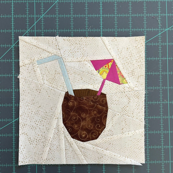 Beach Cocktail Paper Piecing Pattern, PDF Pattern Instant Download ...