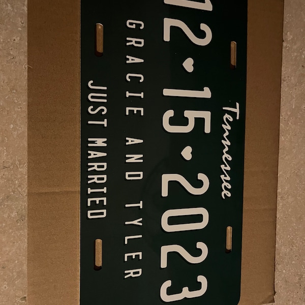 Wedding License Plate - Just Married Mr and Mrs - Wedding Car License ...