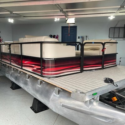 Hawaiian Floral Pontoon Boat Wrap 3M DIY Decal Air Release Any Make Any ...