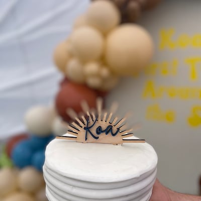 Sun Cake Topper, Boho Sun Cake Topper, First Trip Around the Sun ...