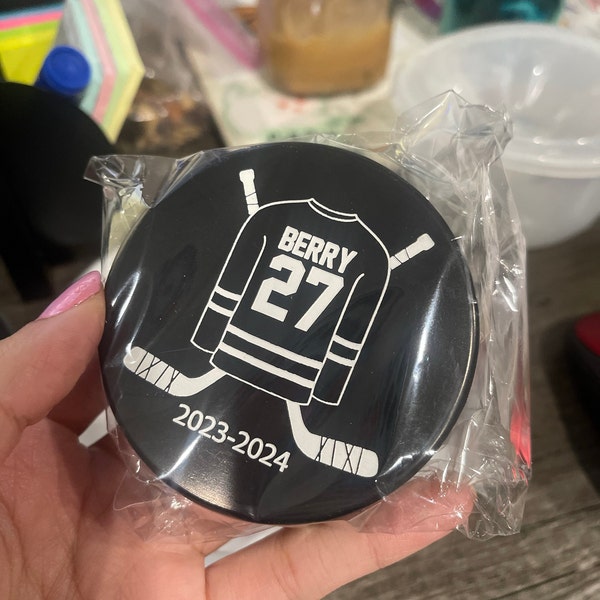 Engraved Hockey Puck, Personalized Hockey Puck, End of Season Hockey ...