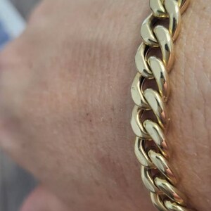 14K Gold Double Curb Chain Necklace, 8mm Vienna Chain Choker, Dailywear ...