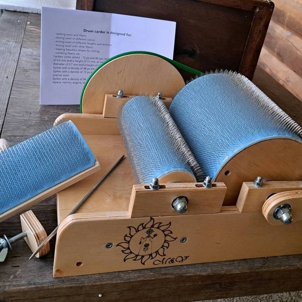 Carder for Wool Fiber Combing Cardings Blending Board - 72 TPI Drum ...