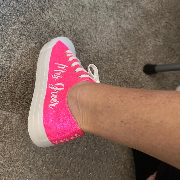 Burgundy Wedding Sneakers for Bride Sparkle, Maroon Red Glitter ...