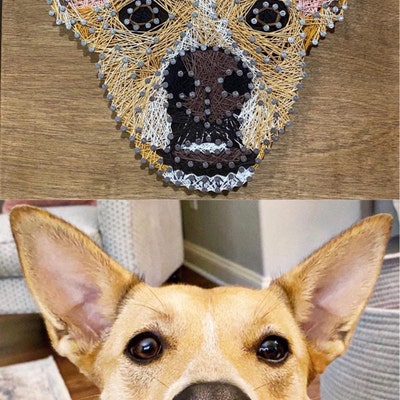 Custom Dog String Art Pet Portrait Wall Hanging Handmade Nail Art - Etsy