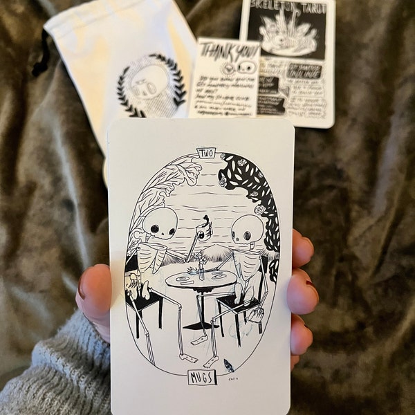 The Skeleton Tarot Deck, Indie Tarot, Hand Drawn Tarot, Christmas ...