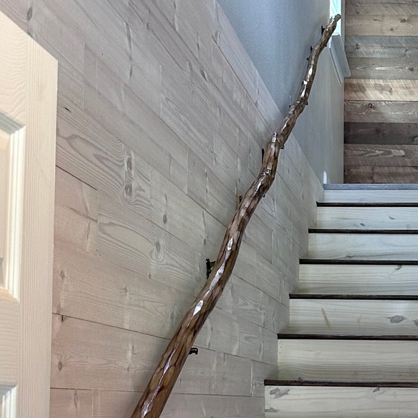 Hand Carved Maple Log Branch Railing Handrail Rustic Guard Stairway ...