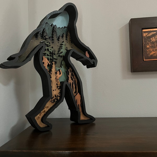 3D Big Foot, Sasquatch With Trees - Etsy