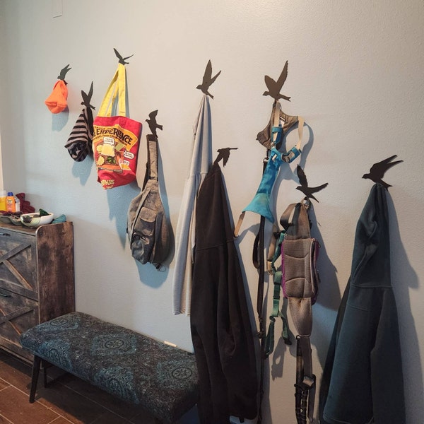 Adorable Birdie Hooks for Bedroom Decor, Metal Decorative Hooks, Sweet ...