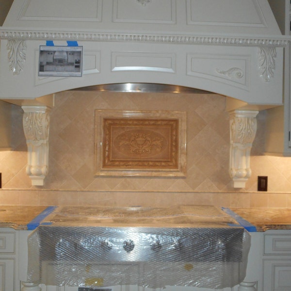 Classic Relief Carved Limestone Custom Decorative Backsplash Tile 16 ...