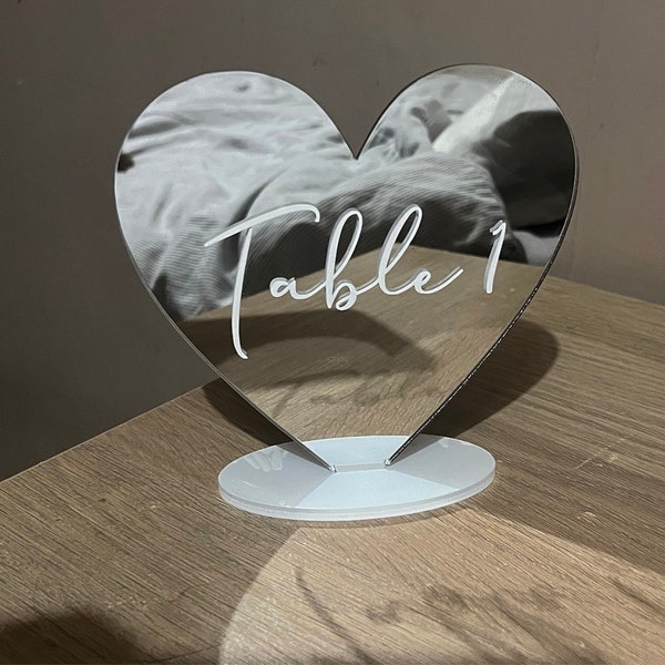 Acrylic Heart Table Numbers: Modern Wedding & Bridal Shower Decor - Etsy