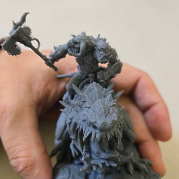3D Printed Ork Beast Hunter by Meshbrain Labs Miniatures - Etsy