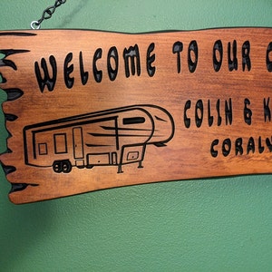 Outdoor Wood Sign Custom Camp Sign Personalized Camping Sign RV Decor ...