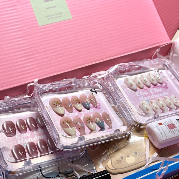 Press on Nails Storage Box | Reusable Organization Nail Box | Large ...
