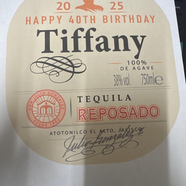 Custom Patron Label 750 Ml, Tequila Label, Printable Personalized Gift ...