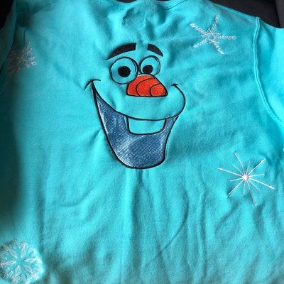 Laughing Olaf Face Embroidery Design, Frozen Olaf Face Embroidery ...